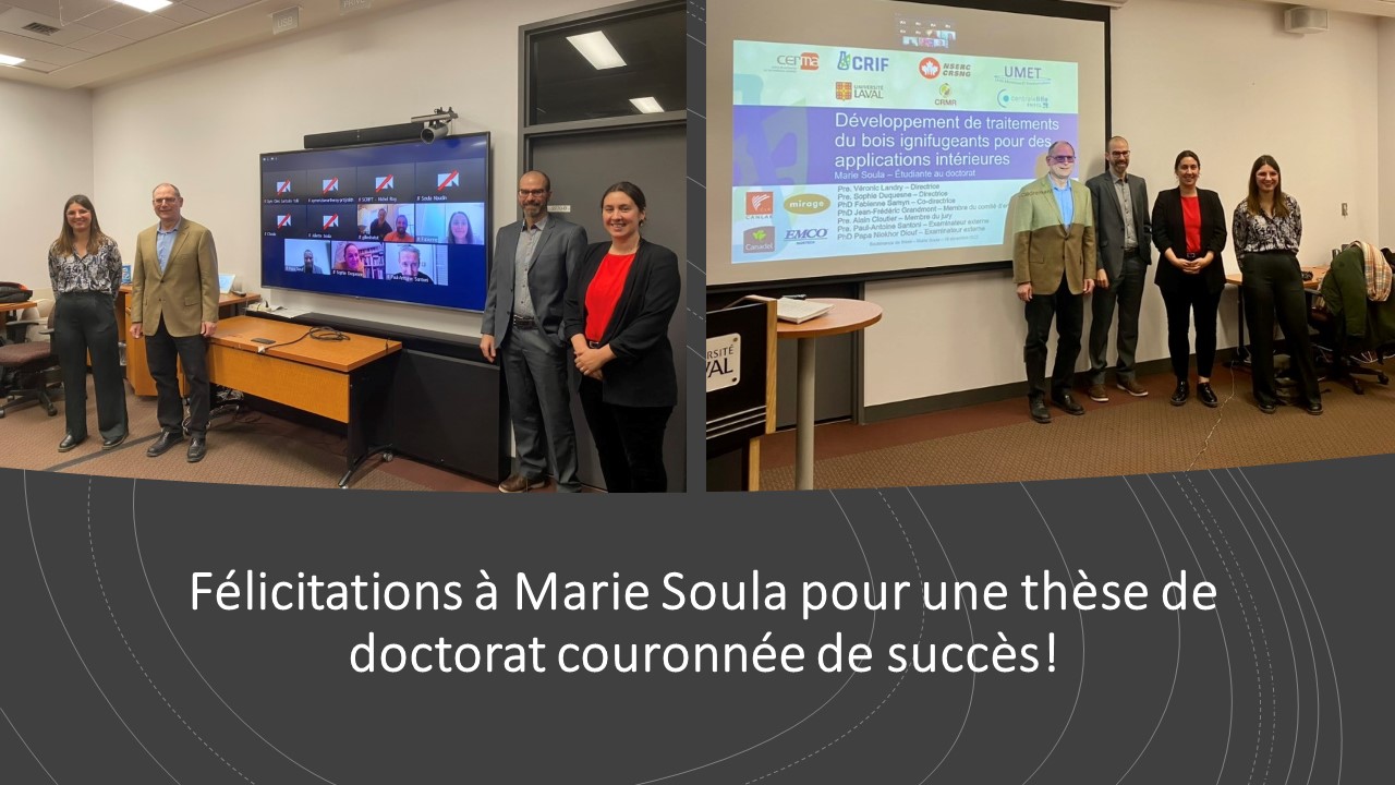 Bravo à Marie Soula qui a soutenu sa thèse de doctorat avec succès ...